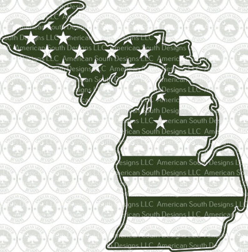 Michigan Shaped American Flag SVG - Etsy