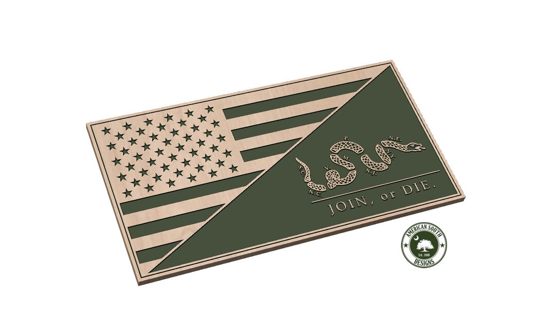 Diagonal Split Flag With Join or Die - SVG - Digital Download - Etsy