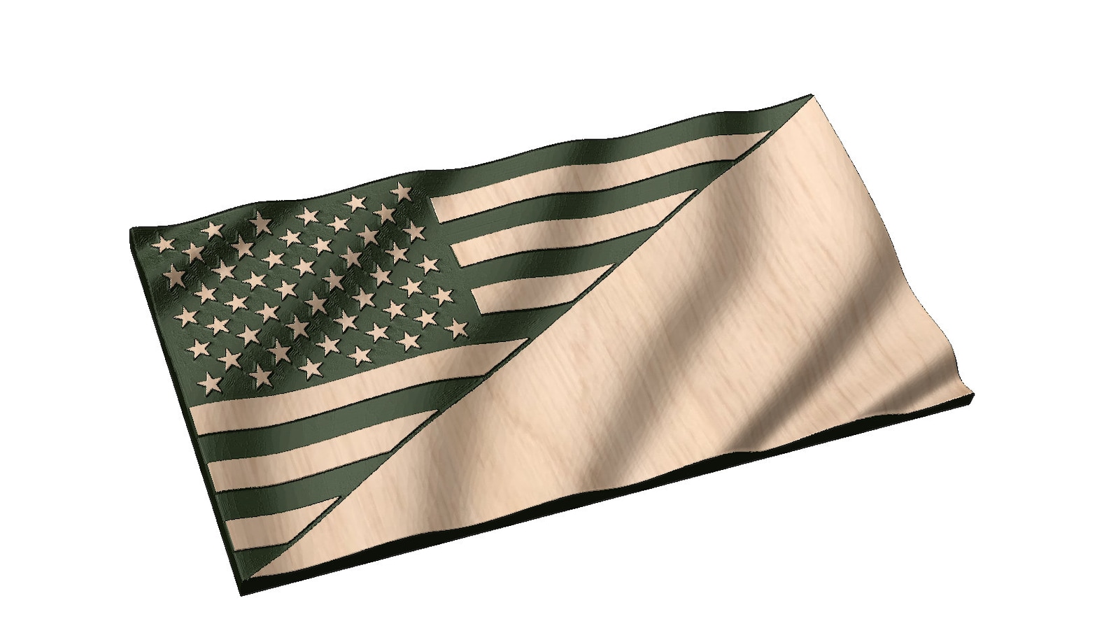 Wavy Diagonal Split Flag 3D Model CRV File Vectric - Etsy