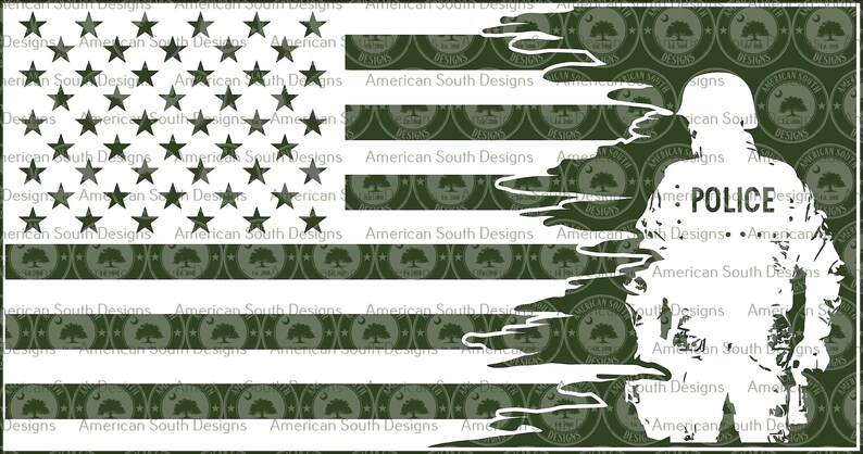 Tattered Flag - Police Officer - SVG - CNC Laser File (digital Download ...
