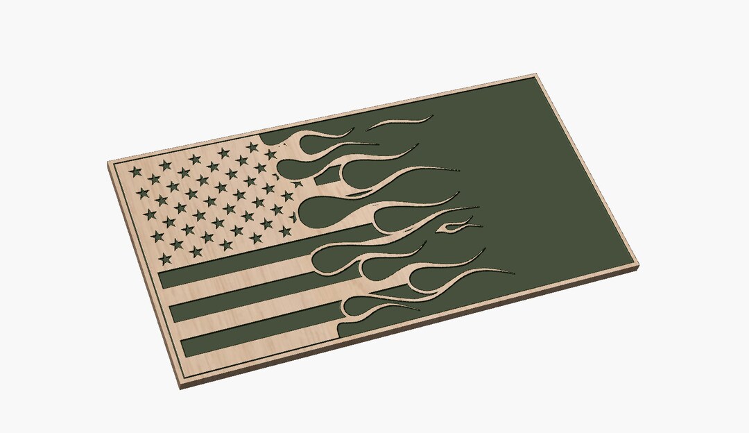 Flag With Flames 1 - SVG - CNC Laser File (digital Download) - Etsy