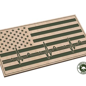 Flag With EKG - SVG - CNC Laser File (digital Download) - Etsy
