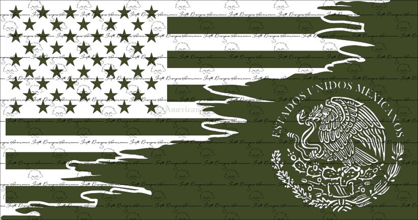 Tattered Split Flag With Mexico Flag Symbol Digital Files - Etsy