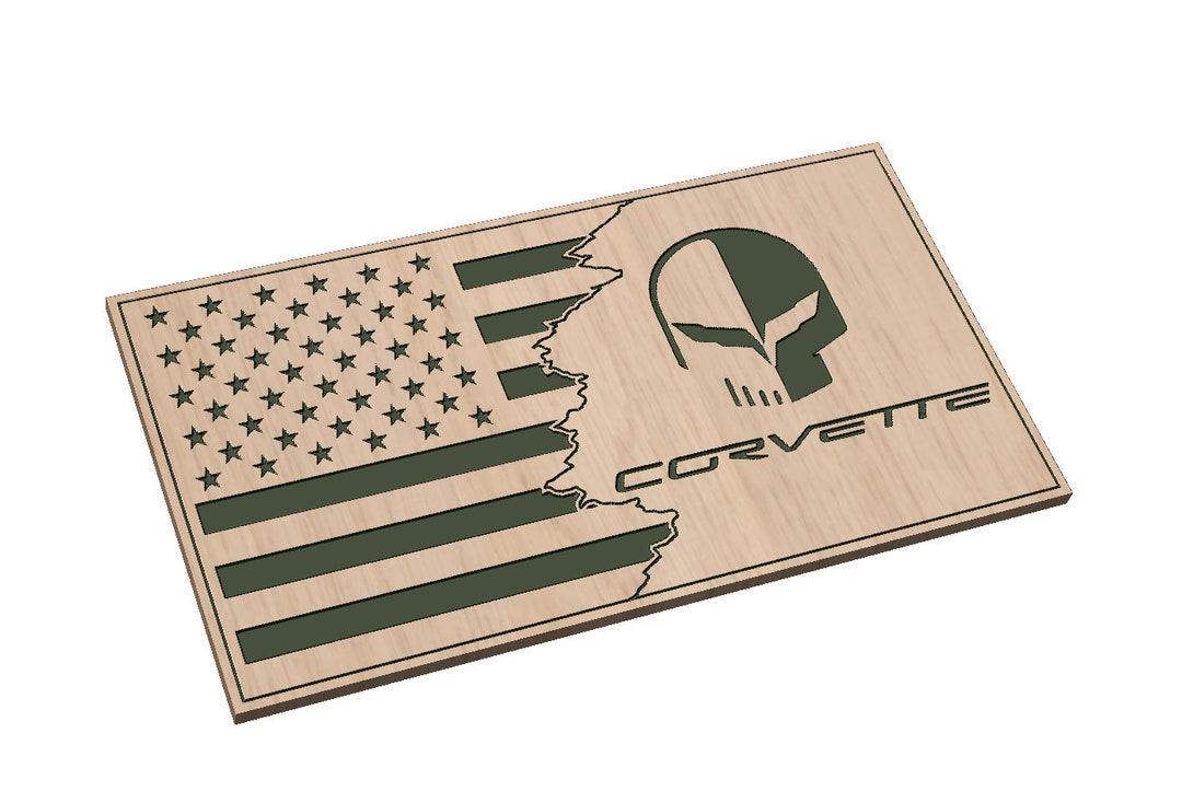 Tattered Flag 3 Jake Skull C7 Corvette Flag - SVG - Digital Download - Etsy