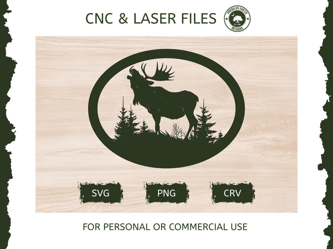 Moose Calling Sign Template - SVG - CNC Laser File (digital Download ...
