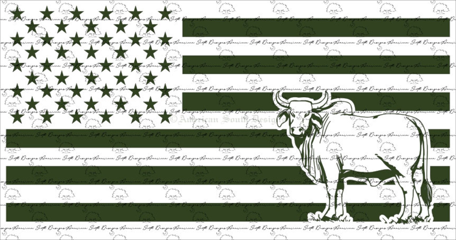 American Flag With Bull SVG - Etsy