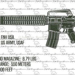M16A2 With Specs - SVG - Digital Download - Etsy