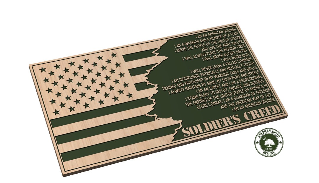 Tattered 3 Flag - Soldier's Creed - SVG - Digital Download - Etsy