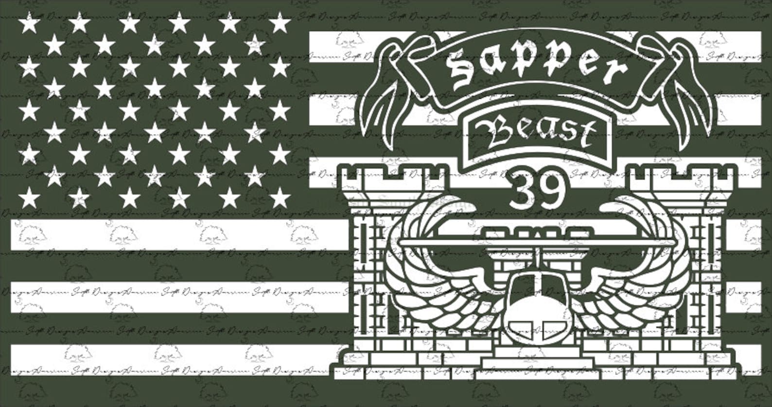 A Co 39BEB sapper Beast Flag - Etsy