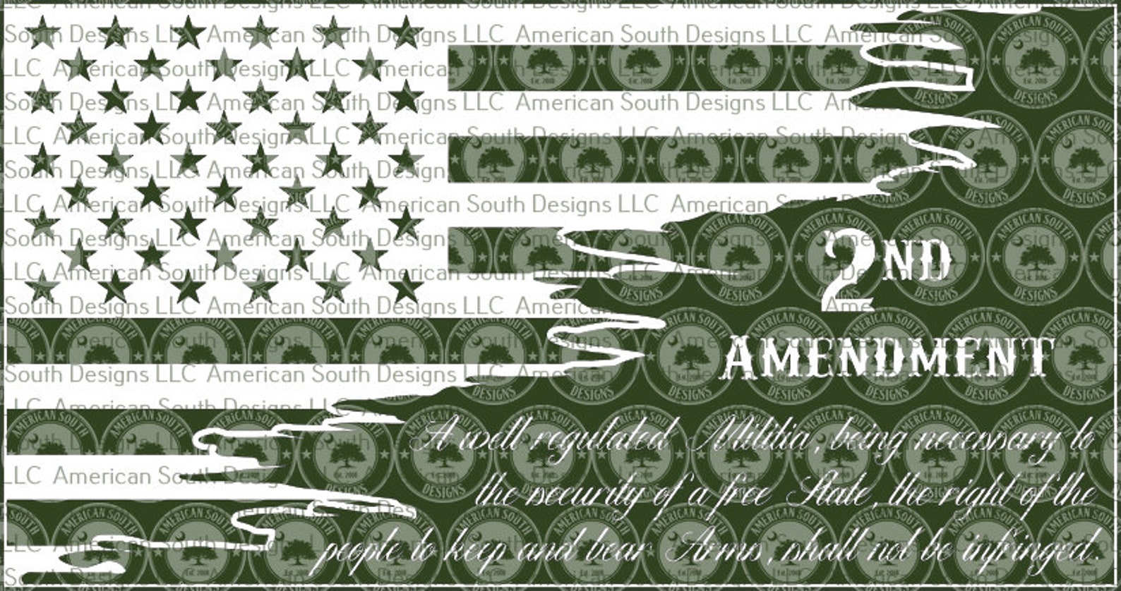 Tattered Split Flag With 2nd Amendment - SVG - CNC Laser File (digital ...
