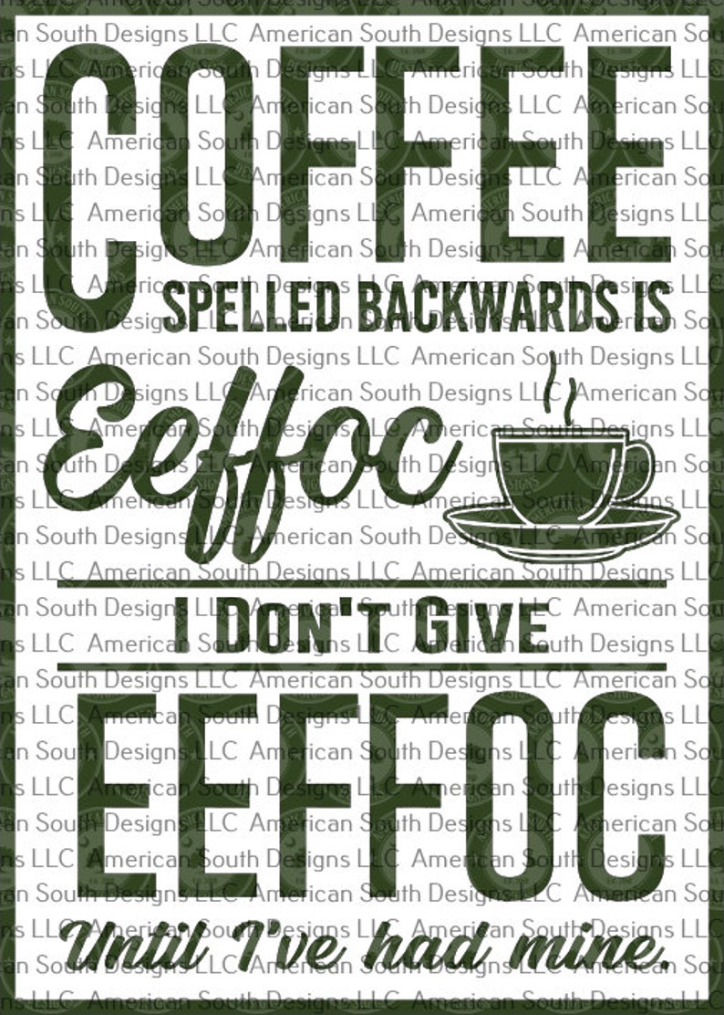 EEFFOC Coffee Spelled Backwards SVG - Etsy