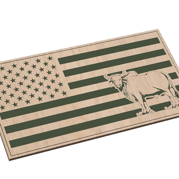 Bull American Flag - Etsy