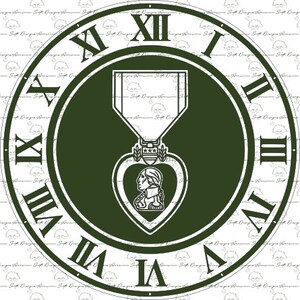 Purple Heart Clock SVG - Etsy