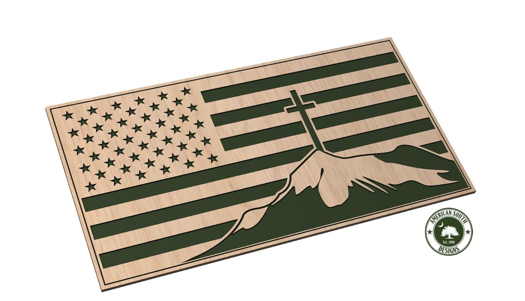 American Flag With Cross on a Mountain - SVG - Digital Download - Etsy