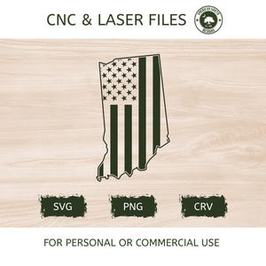 Indiana Shaped American Flag - SVG - CNC Laser File (digital Download ...