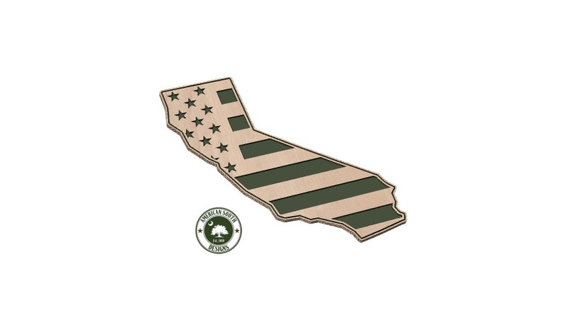 California Shaped American Flag - SVG - CNC Laser File (digital ...