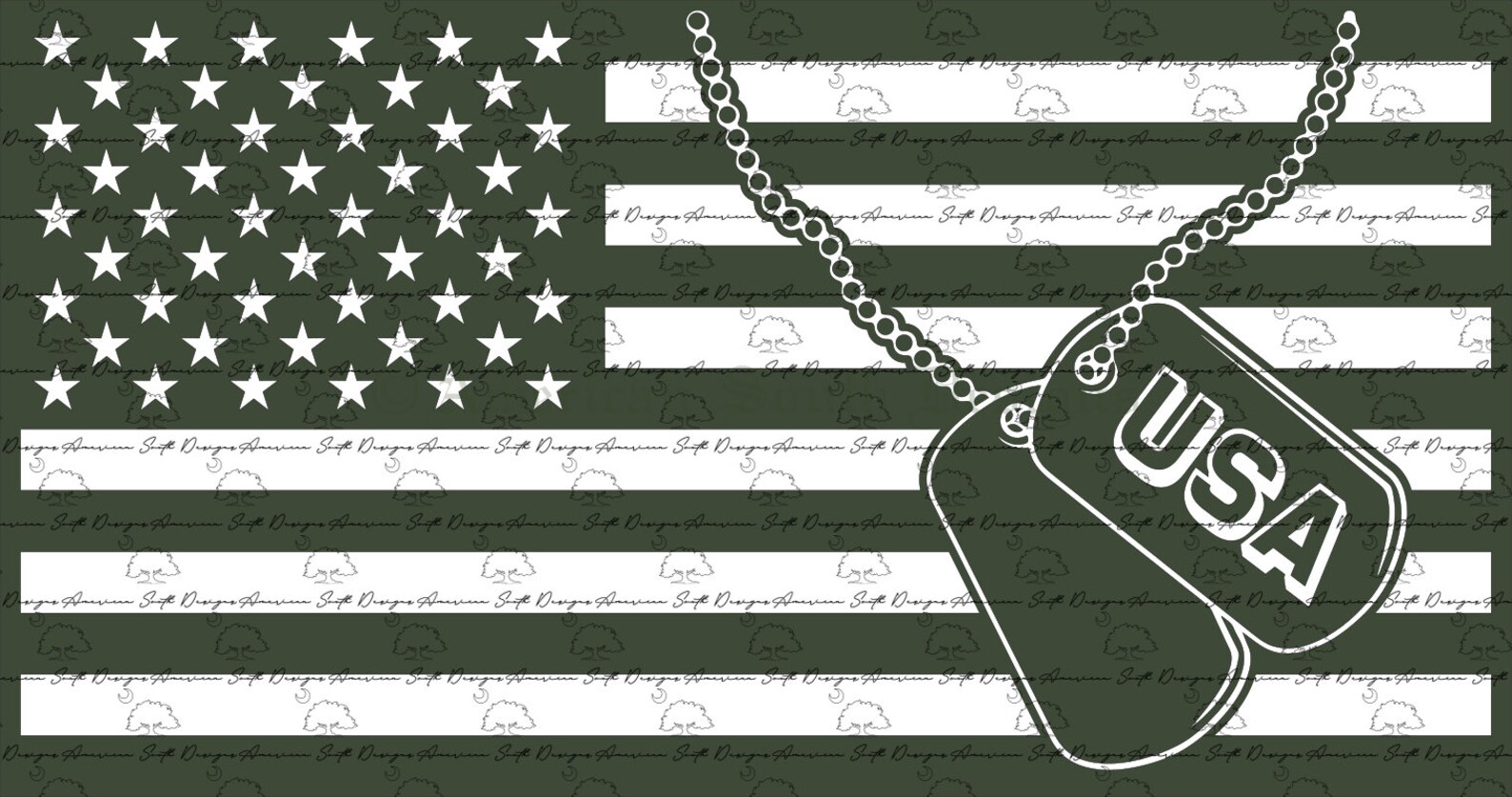 American Flag With Dog Tags SVG - Etsy
