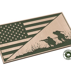 Diagonal Split Flag With Soldiers - CNC Laser File (digital Download ...