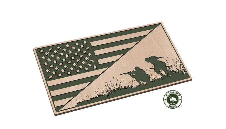 Diagonal Split Flag With Soldiers SVG - Etsy