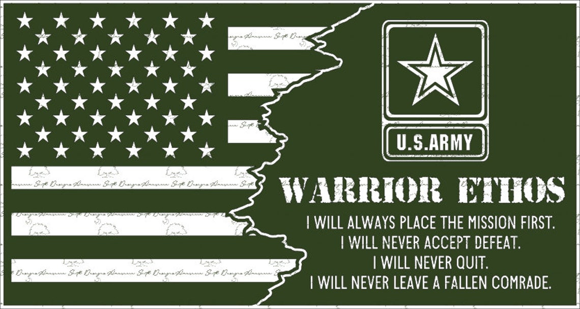 Army - Warrior Ethos Flag - SVG - Etsy