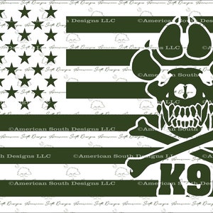 American Flag With K9 Skull - SVG - Digital Download - Etsy