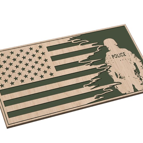 Police Tattered Center Flag SVG - Etsy