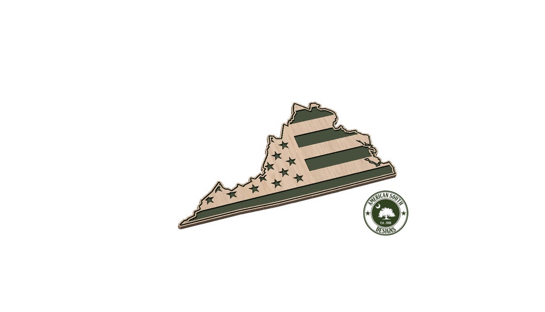 Virginia Shaped American Flag - SVG - CNC Laser File (digital Download ...