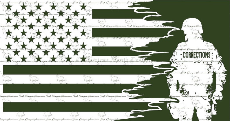 Tattered Flag With Corrections Officer Digital Files Svg - Etsy