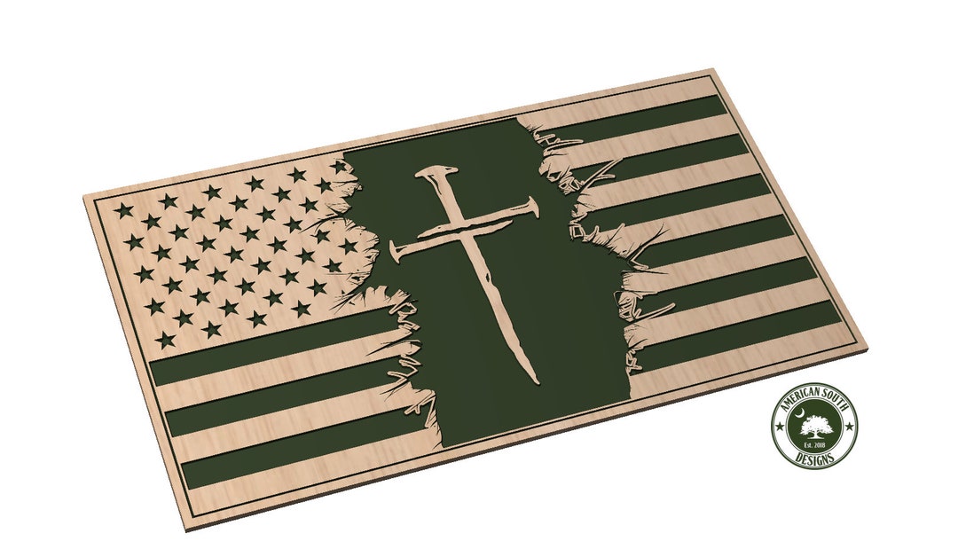 Tattered Flag Design 14 - 3 Nail Cross - SVG - Digital Download - Etsy