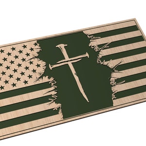 Tattered Flag Design 14 - 3 Nail Cross - SVG - Digital Download - Etsy