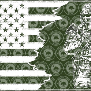 Tattered Flag 3 With Soldier - SVG - CNC Laser File (digital Download ...