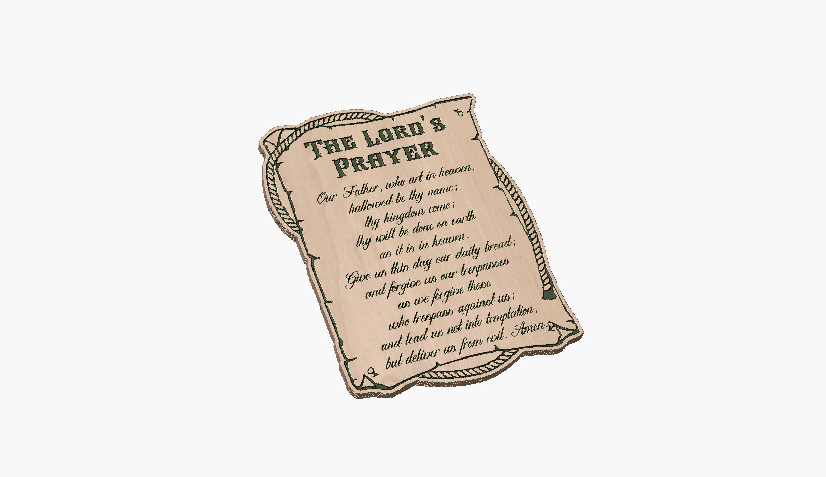 The Lord's Prayer Scroll - SVG - CNC Laser File (digital Download) - Etsy