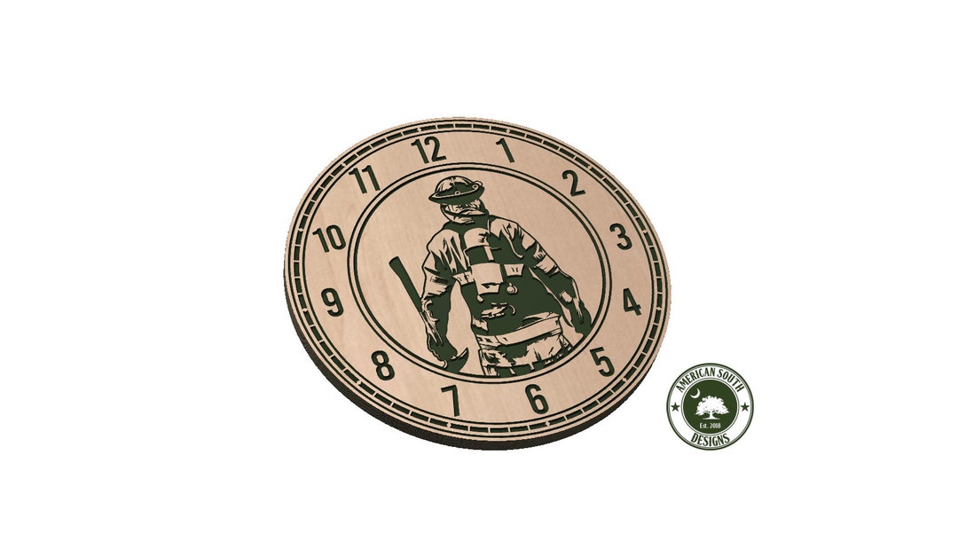 Clock Base With Numbers and Firefighter - SVG - Digital Download - Etsy