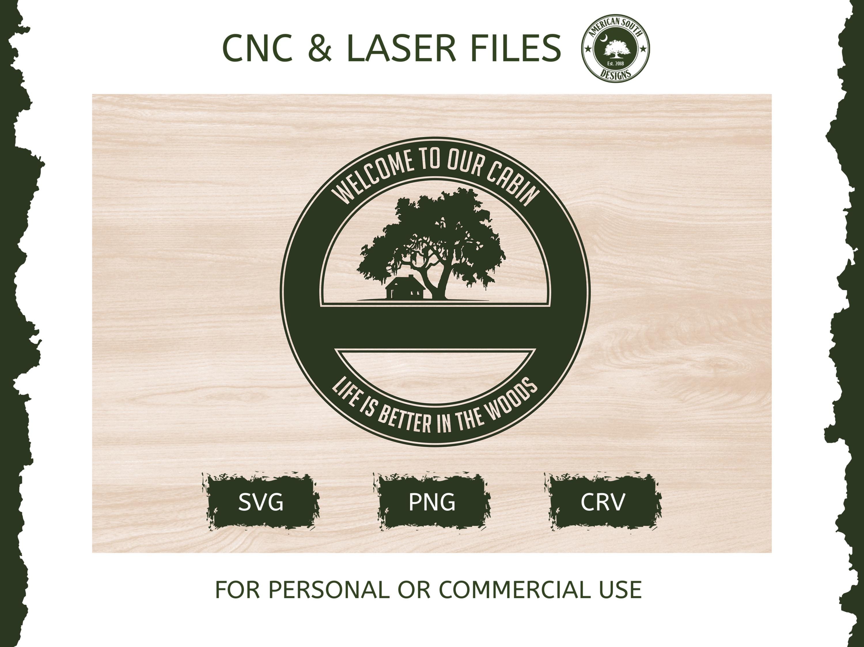 Cabin Sign Template Round - CNC Laser Cut File (digital Download) - Etsy