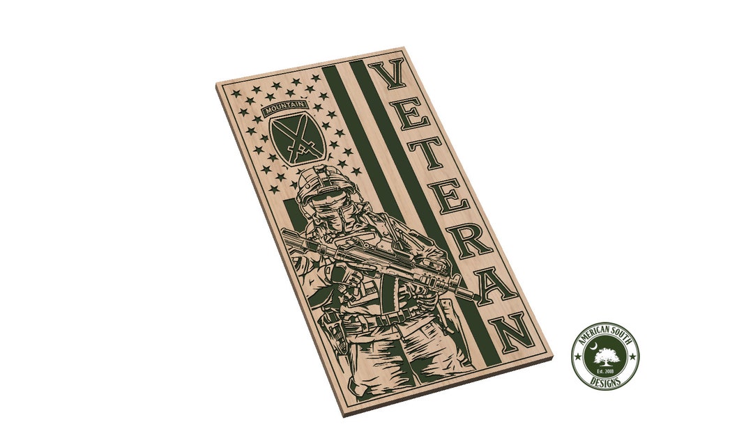 Vertical Soldier With Gun Flag - 10th Mountain Division Veteran - SVG ...