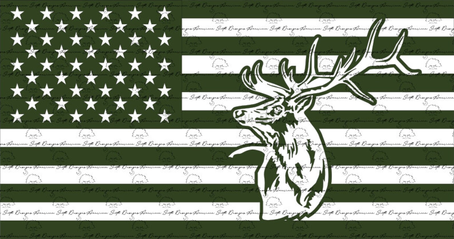 American Flag With Elk Head SVG Digital Files Svg AI | Etsy
