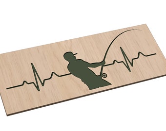 Fisherman Fish Hook EKG Heartbeat Pulse SVG File vector Art Commercial ...