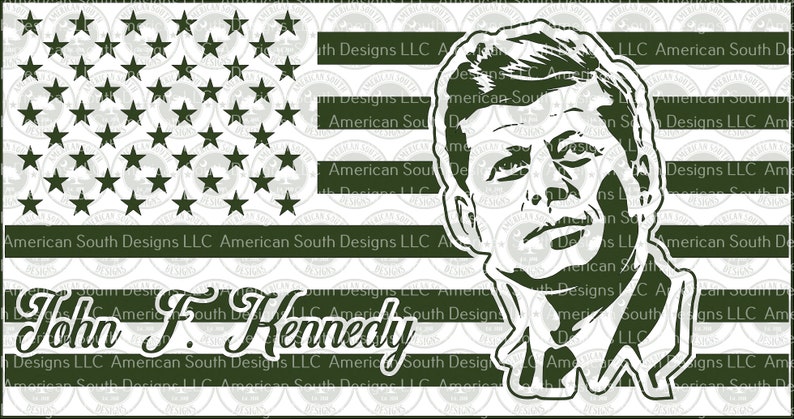 American Flag With JFK - SVG - CNC Laser File (digital Download) - Etsy