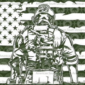Distressed Flag - Soldier - SVG - Digital Download - Etsy