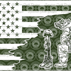 Tattered Flag 13 - Kneeling Soldier - SVG - Digital Download - Etsy