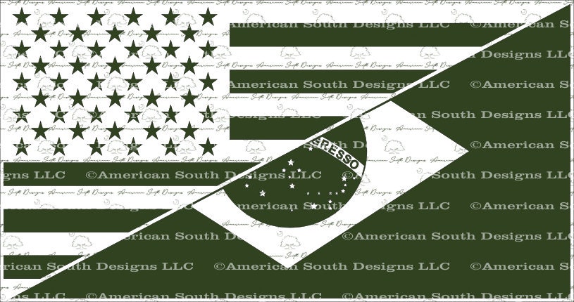 Diagonal Split Flag With Brazil Flag SVG - Etsy