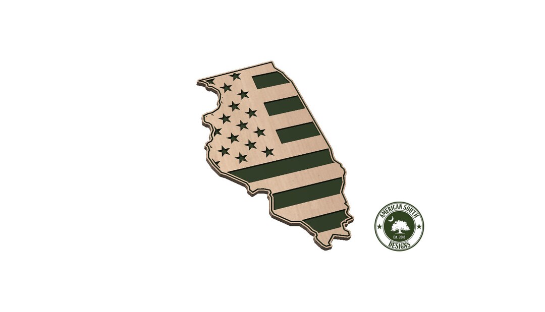 Illinois Shaped American Flag - SVG - Digital Download - Etsy