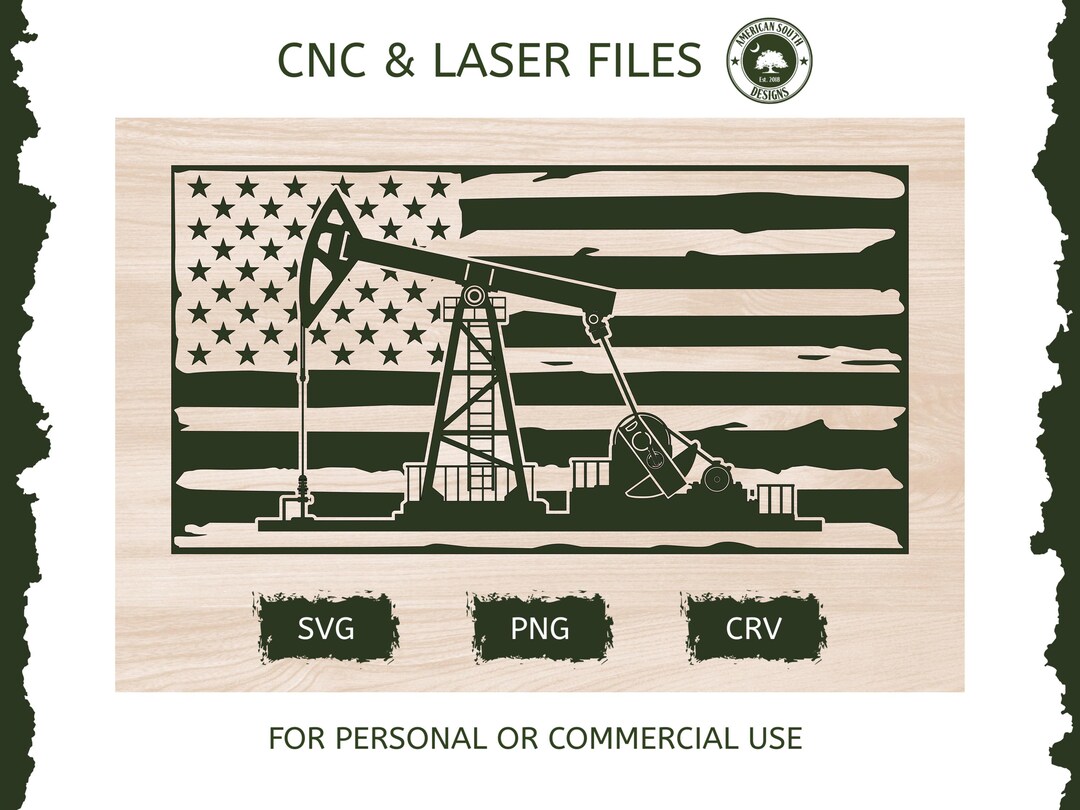 Distressed American Flag Version 3 - Oil Field - SVG - CNC Laser File ...