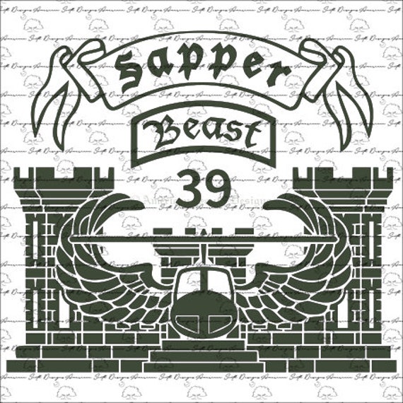 PnG Sapper Beast Logo 2 Digital Files AI DXF EpS SvG Woodworking ...