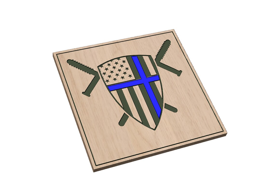 Shield Flag Cross With Police Batons SVG - Etsy