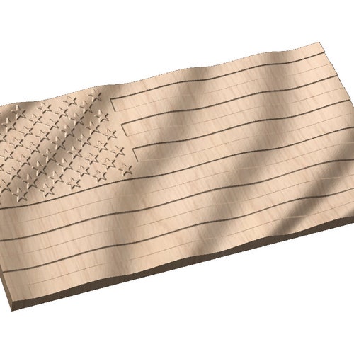 Pinned American Flag 3D STL and Grayscale Bitmap CNC Router - Etsy