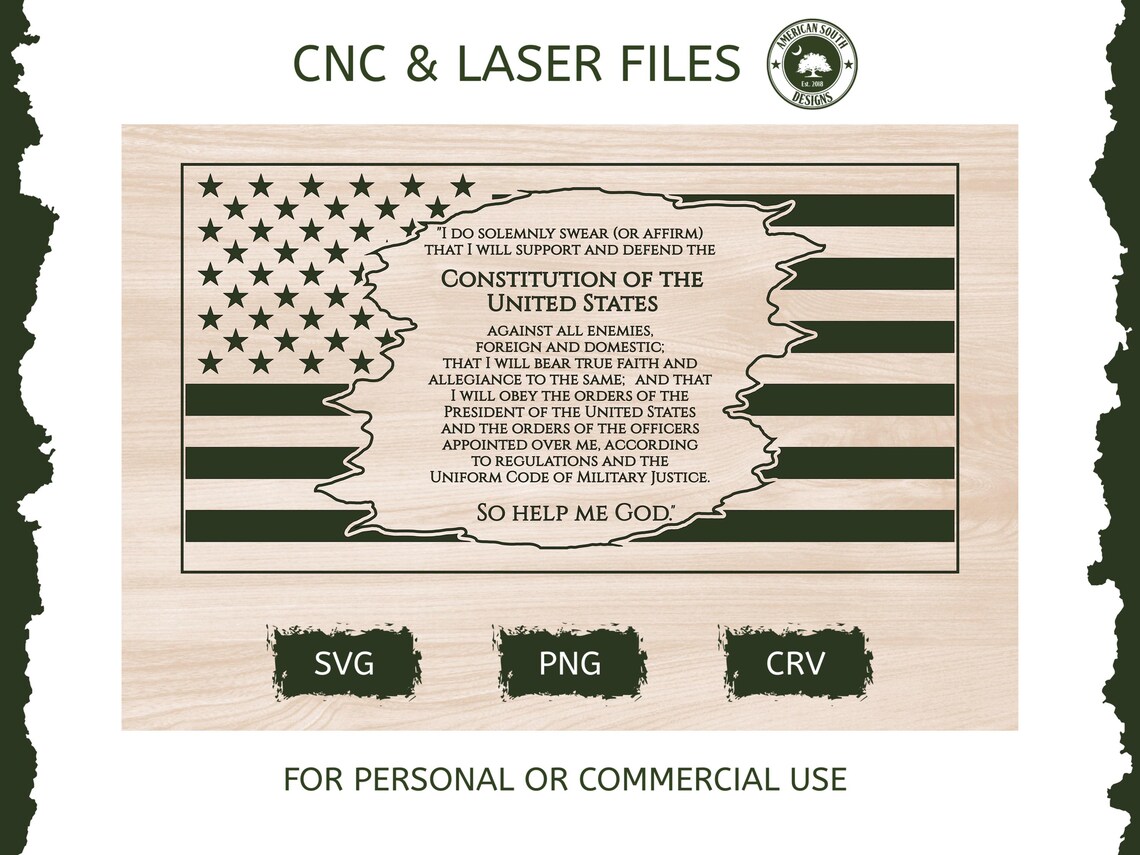 Tattered Flag Design 11 - Oath of Enlistment - SVG - Digital Download ...