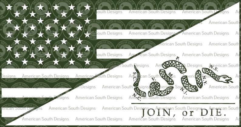 Diagonal Split Flag With Join or Die - SVG - CNC Laser File (digital ...