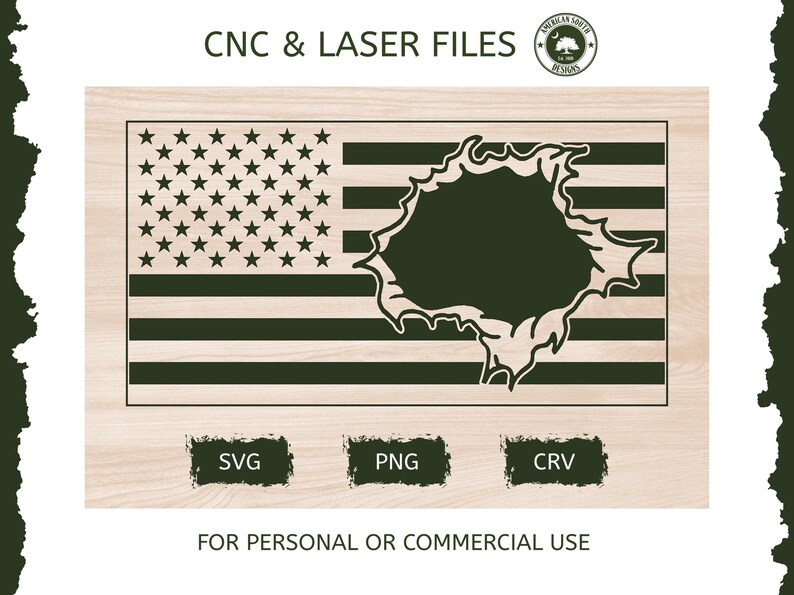 Tattered Flag Hole - SVG - CNC Laser File (digital Download) - Etsy