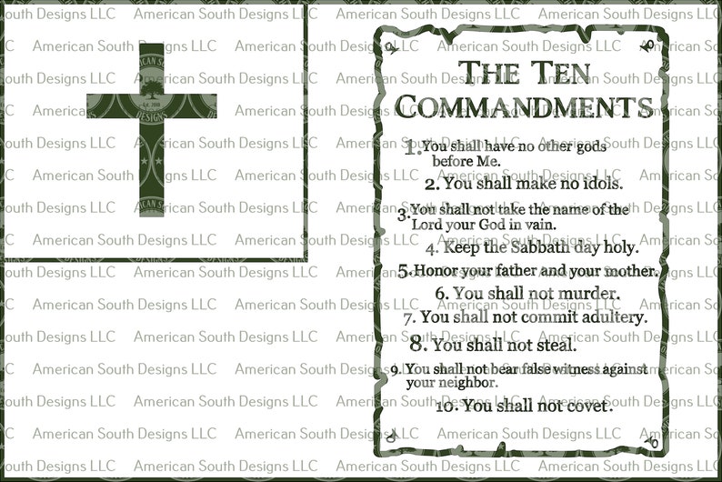 Christian Flag With the Ten Commandments SVG - Etsy